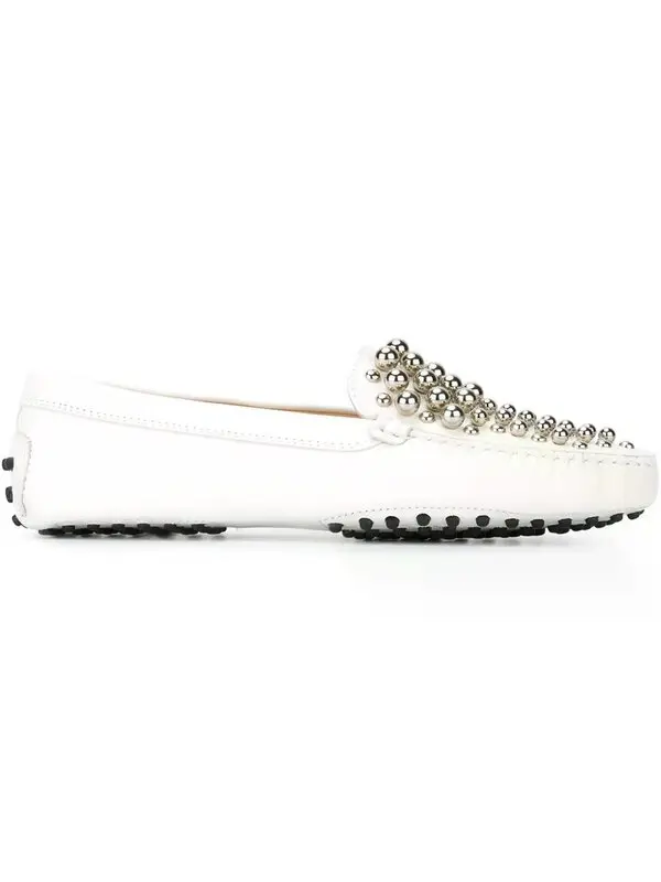 TOD'S Studded Loafers - White