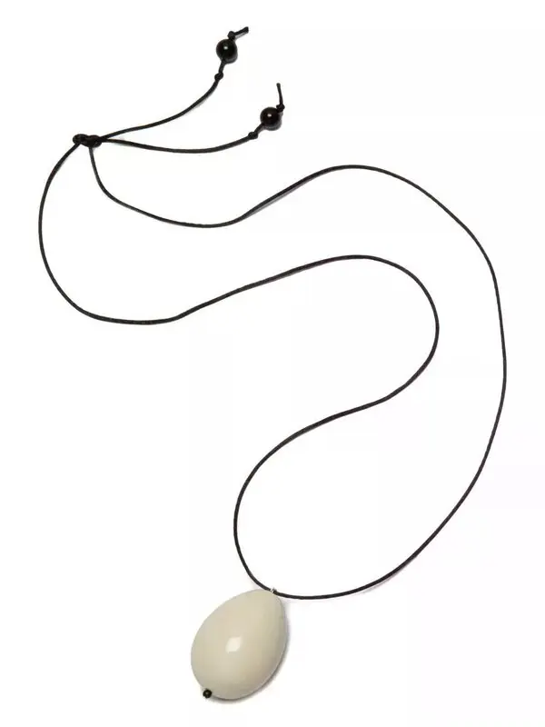 GOHAR WORLD Egg-pendant Cord Necklace - Black