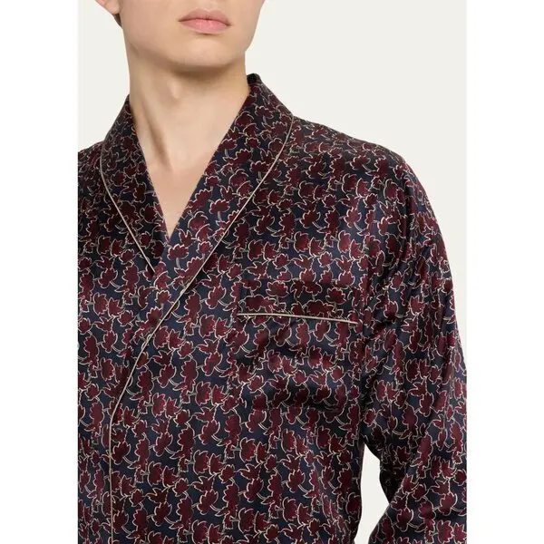 Zimmerli Leaf-print Silk Robe - Open