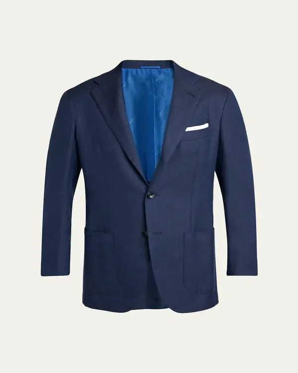Kiton Micro-herringbone Single-breasted Sport Coat