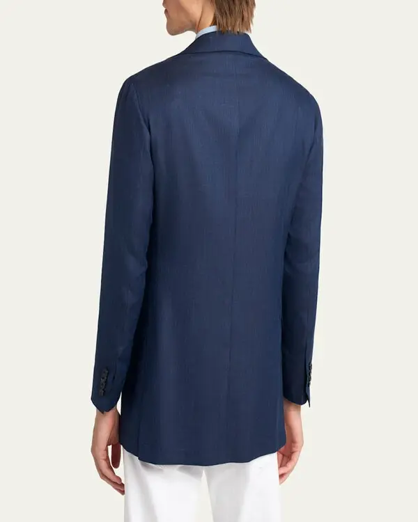 Kiton Micro-herringbone Single-breasted Sport Coat