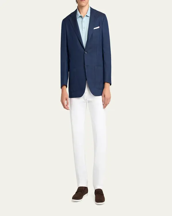 Kiton Micro-herringbone Single-breasted Sport Coat