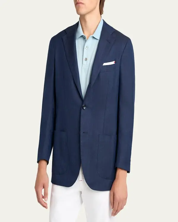 Kiton Micro-herringbone Single-breasted Sport Coat