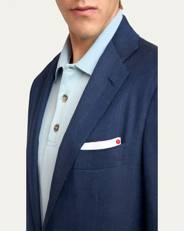 Kiton Micro-herringbone Single-breasted Sport Coat