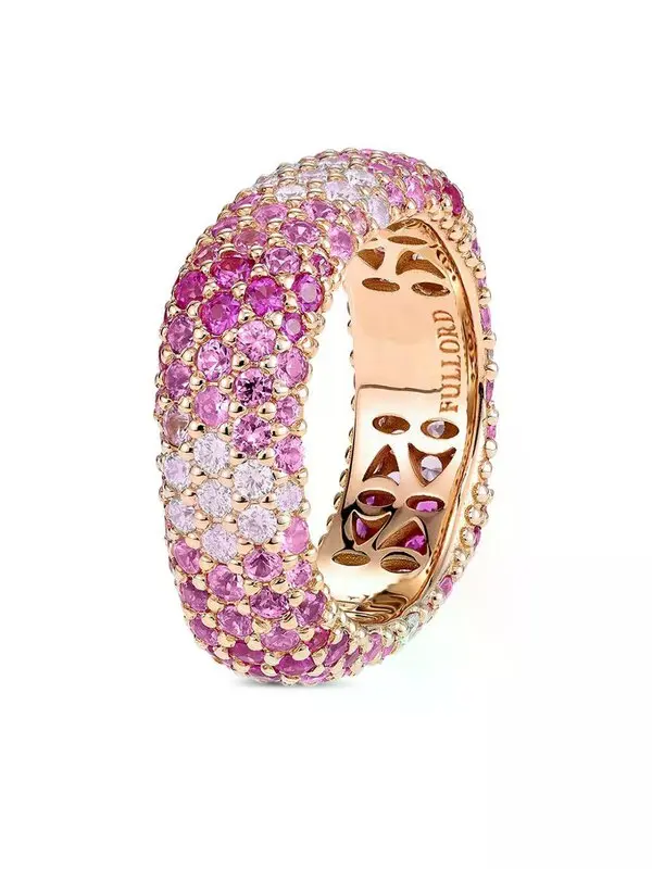 FULLORD 18k Rose Gold Sapphire And Diamond Ring - Pink