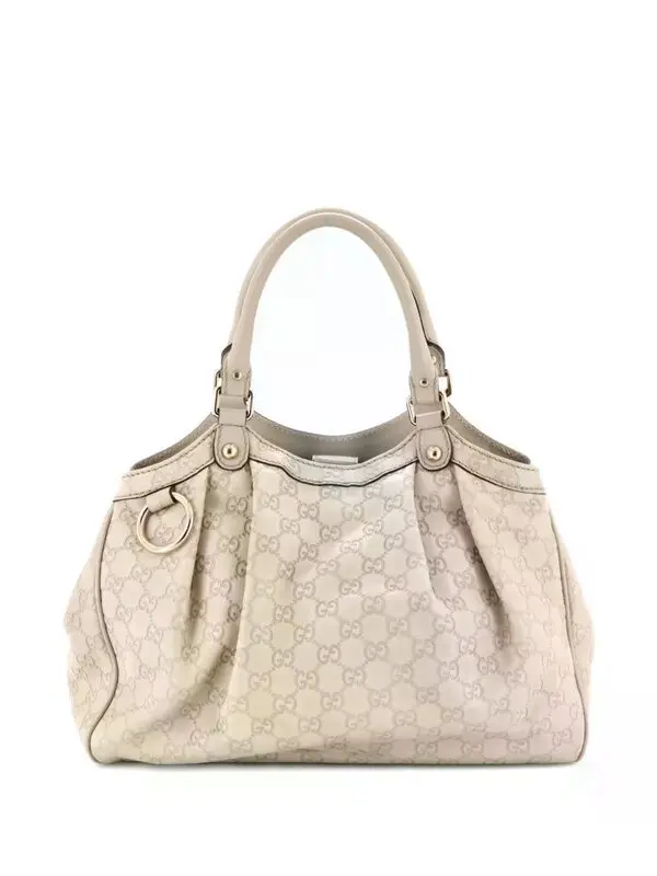 Gucci Sukey Ssima Leather Medium Tote Bag - Neutrals
