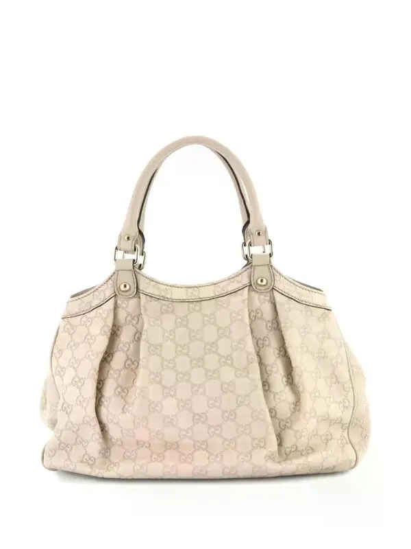 Gucci Sukey Ssima Leather Medium Tote Bag - Neutrals