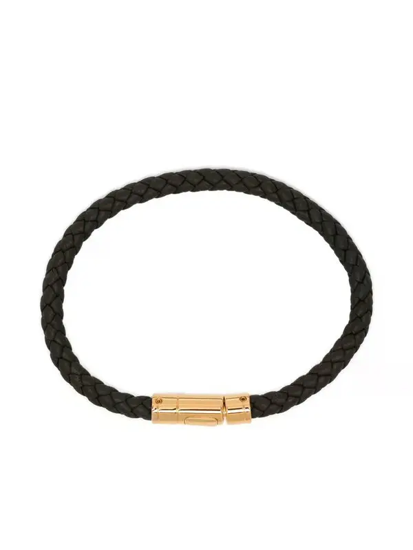 TOM FORD Braided Leather Bracelet - Green