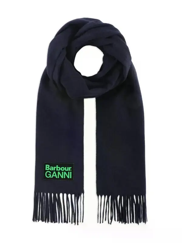 GANNI X Barbour Fringe Scarf - Blue