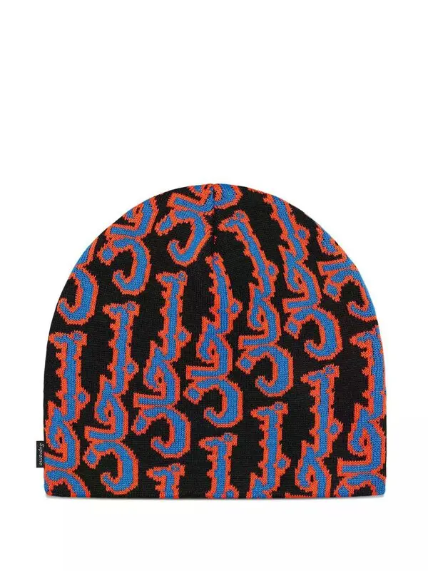Supreme Abstract-pattern Beanie - Black