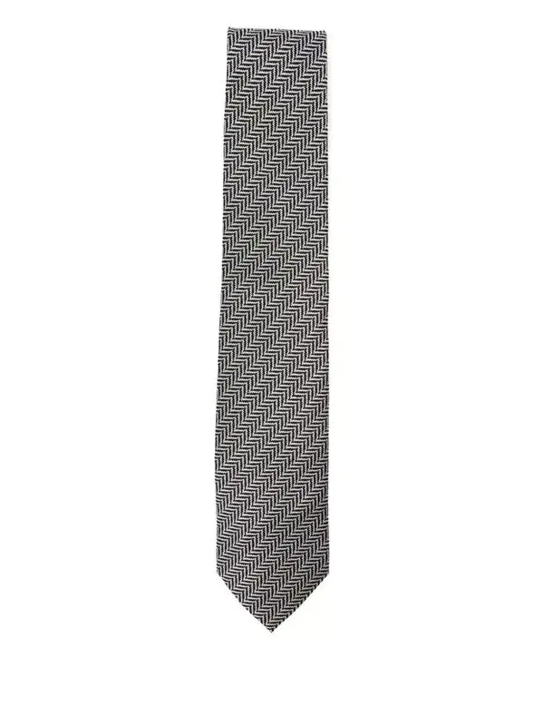TOM FORD Printed Silk Neck Tie - Black