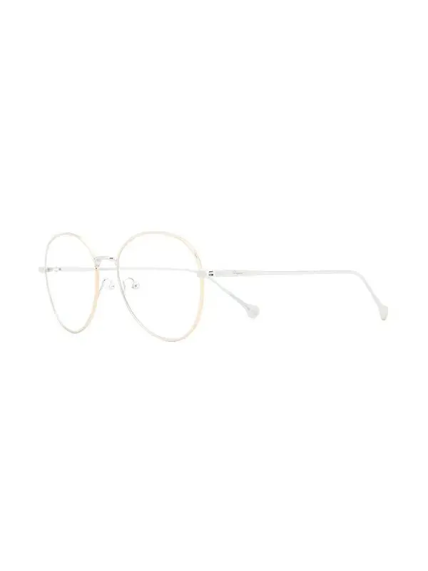 FERRAGAMO Two-tone Round Frame Glasses