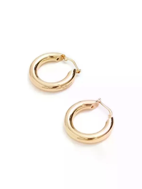 JIL SANDER Engraved-logo Hoop Earrings