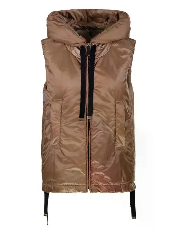 Max Mara Drawstring Hooded Gilet - Neutrals