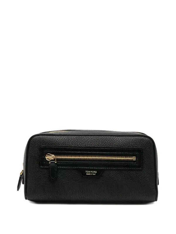 TOM FORD Leather Wash Bag - Black