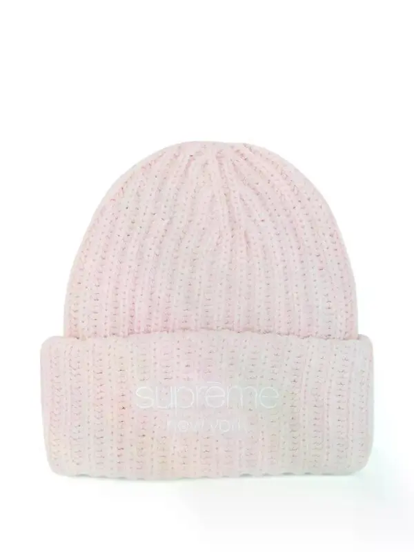 Supreme Classic Logo Ribbed Beanie - Pink