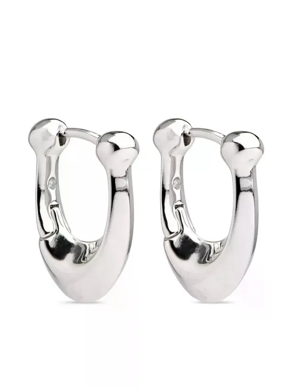 COACH Signature C Hoop Earrings - Silver