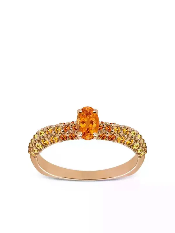 FULLORD 18k Rose Gold Diamond And Sapphire Eternity Ring - Pink