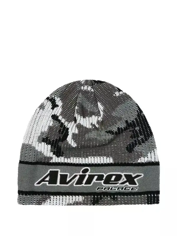 PALACE X Avirex Logo Beanie - Grey