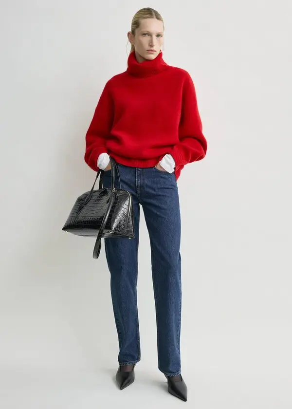 TOTEME Double-knit Turtleneck - Red