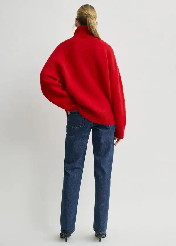TOTEME Double-knit Turtleneck - Red