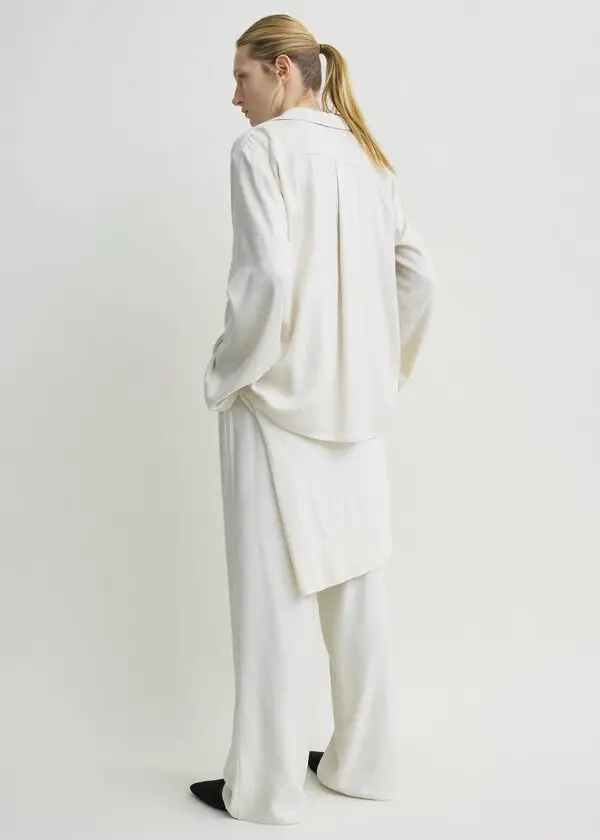 TOTEME Monogram Flannel Pj Top - Ecru