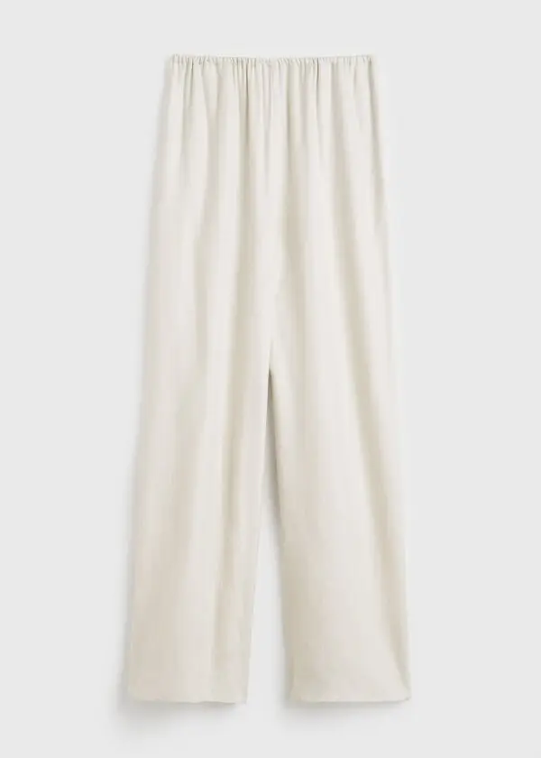 TOTEME Monogram Flannel Pajama Bottoms - Ecru