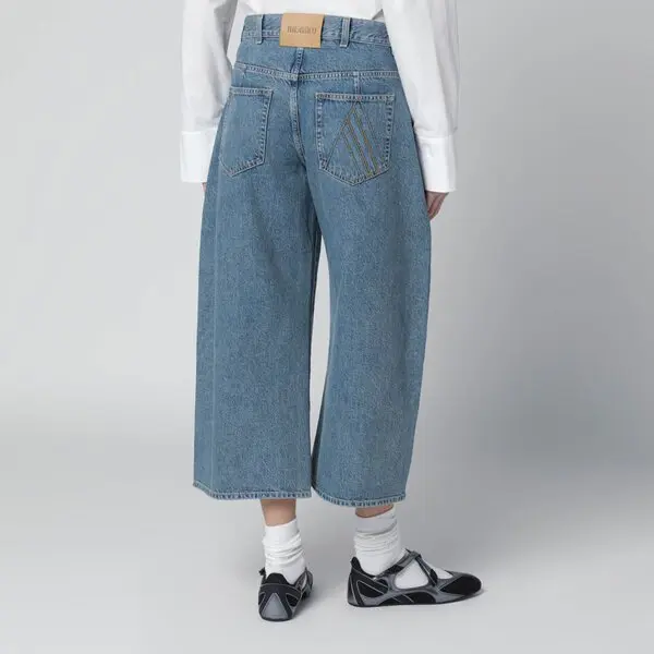 Attico Light Wash Cropped Jeans
