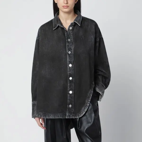 Attico Washed Denim Shirt - Black