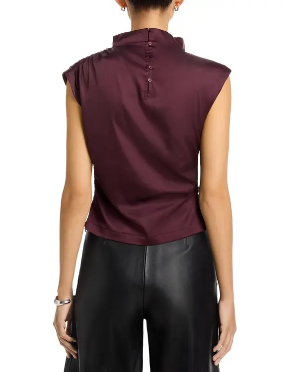 AREA STARS Avery Satin Top - Brown