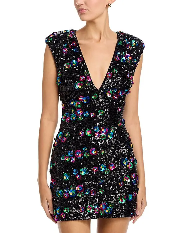 Ramy Brook Lacey Sequined Mini Dress - Multi Rosette