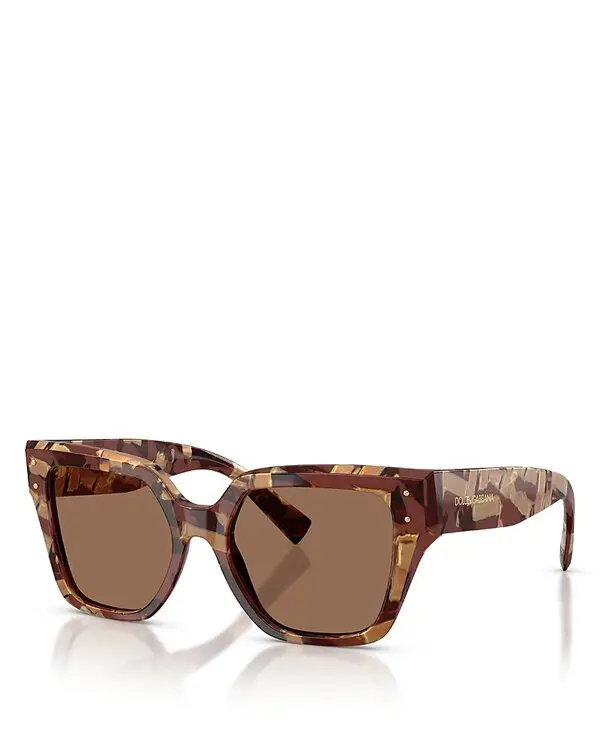 Dolce & Gabbana Square Sunglasses, 52mm - Dark Brown