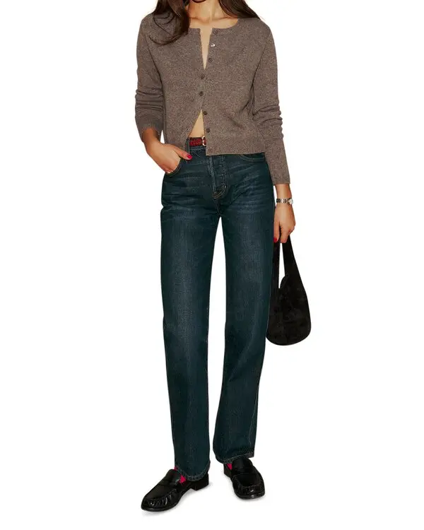 REFORMATION Clara Cashmere Cardigan - Cocoa