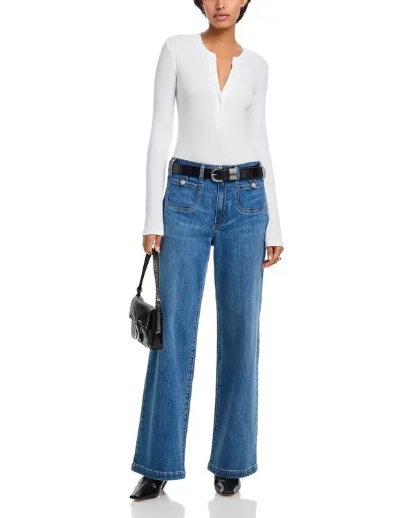 Paige High Rise Wide Leg Jeans - Written