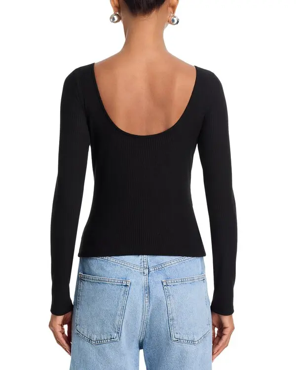 Aqua Rib Scoop Back Tee