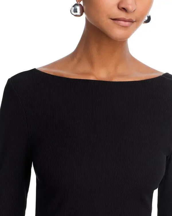Aqua Rib Scoop Back Tee