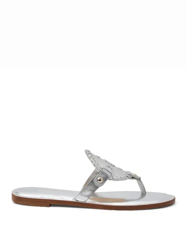 Jack Rogers Collins Leather Sandals - Silver