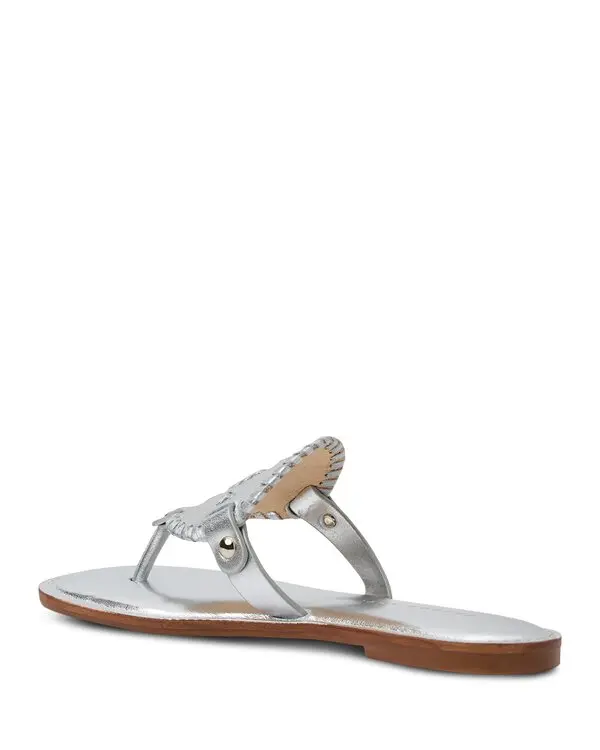Jack Rogers Collins Leather Sandals - Silver