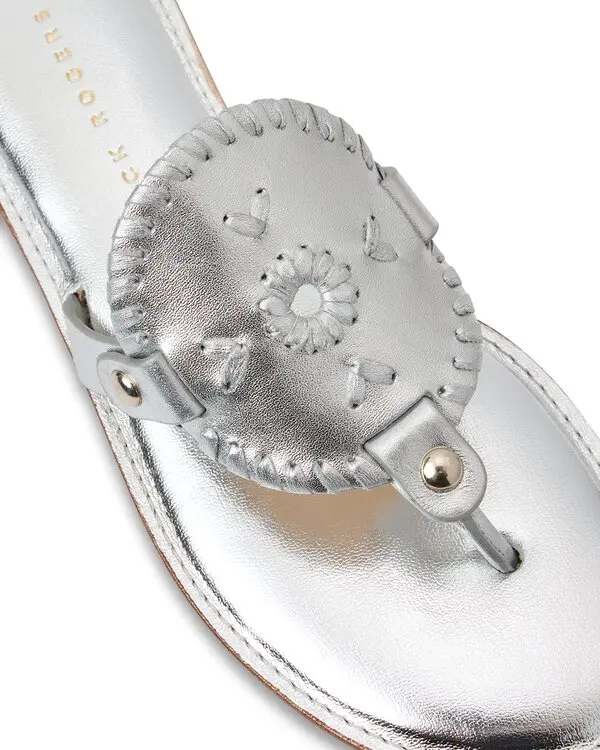Jack Rogers Collins Leather Sandals - Silver