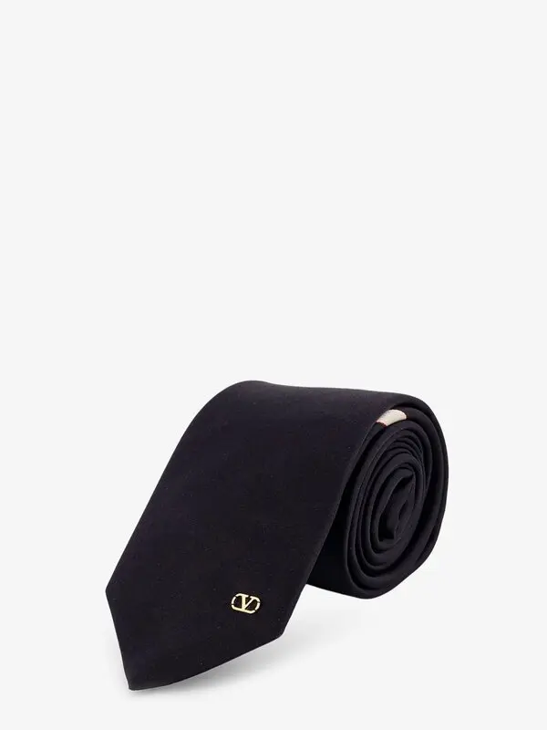 Valentino Garavani Silk Tie With Vlogo Signature - Black