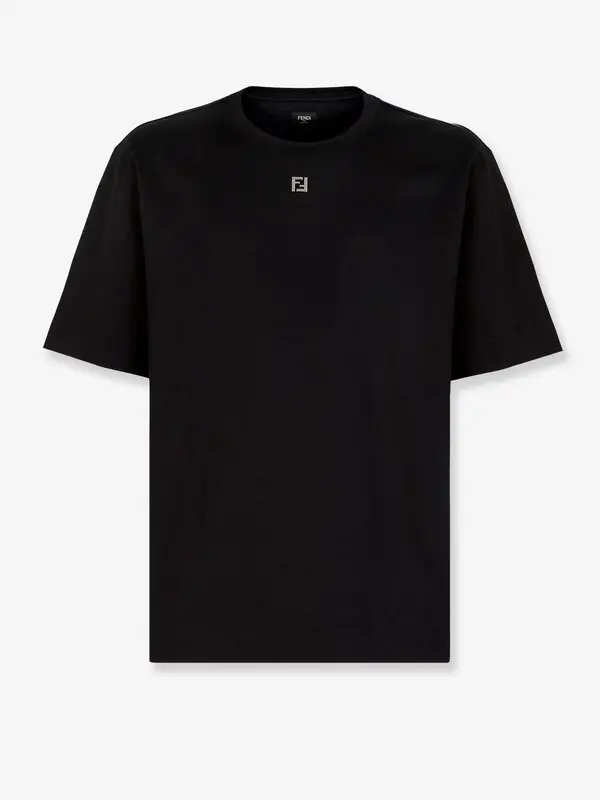 Fendi Cotton Tshirt With Ff Detail