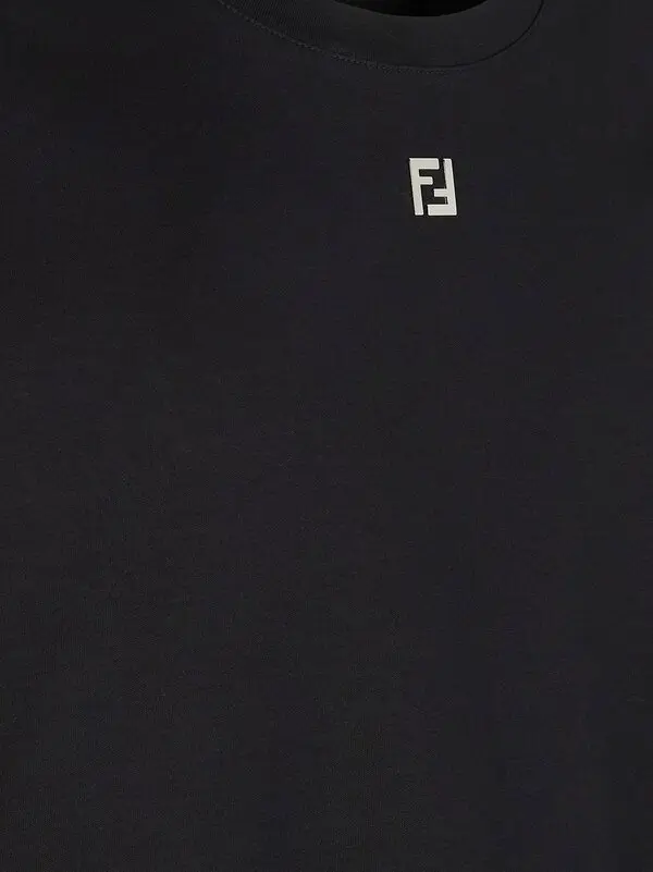 Fendi Cotton Tshirt With Ff Detail