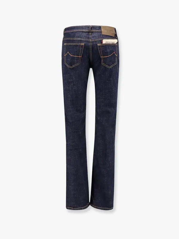 Jacob Cohen Stretch Cotton Denim Jeans With Handkerchief Detail