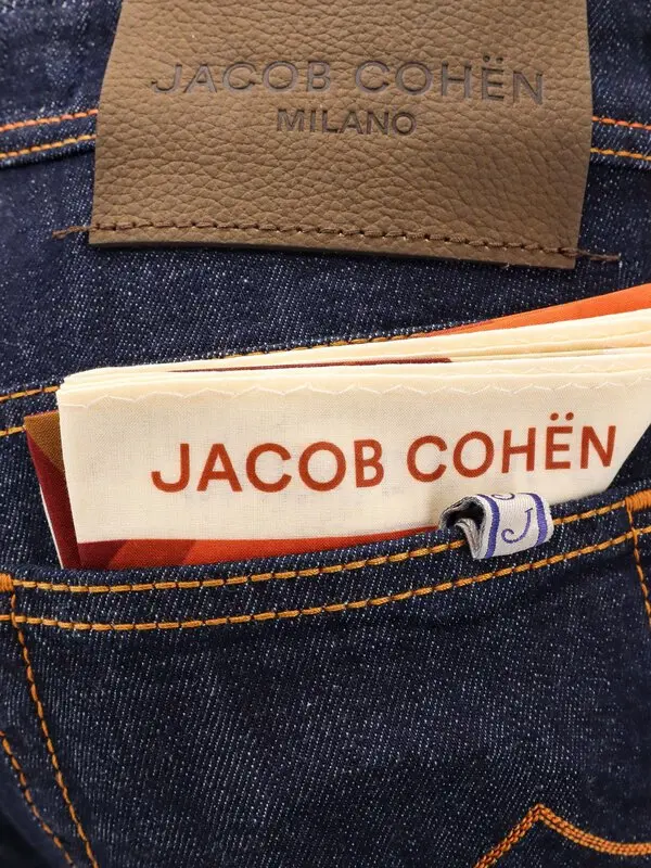 Jacob Cohen Stretch Cotton Denim Jeans With Handkerchief Detail