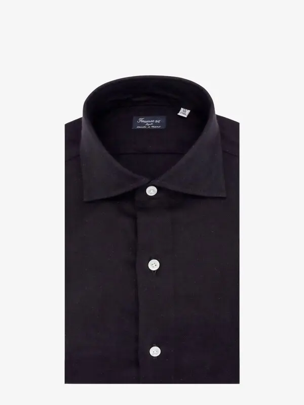 FINAMORE 1925 Cotton Blend Shirt - Black