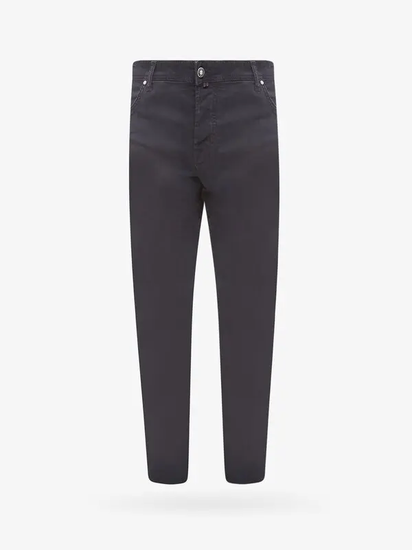 Jacob Cohen Regular Slim Fit Cotton Trousers With Back Pony Skin Patch