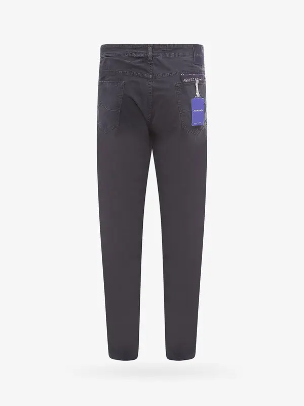 Jacob Cohen Regular Slim Fit Cotton Trousers With Back Pony Skin Patch