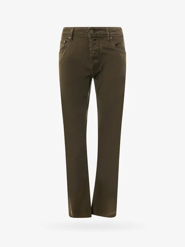 Jacob Cohen Slim Fit Cotton Trousers With Ponyskin Patch