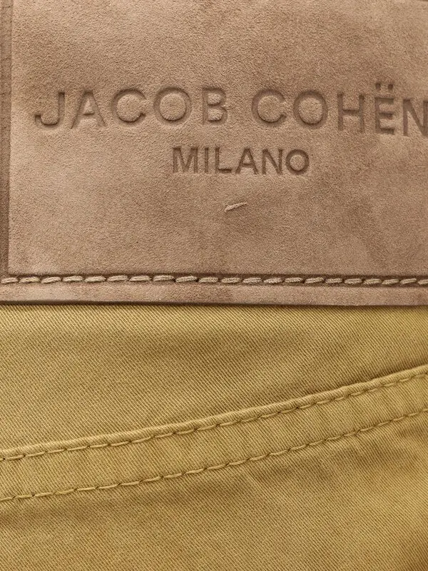 Jacob Cohen Bard Cotton Stretch Trousers With Handkerchief - Green