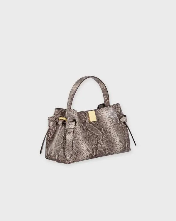 Yuzefi Embossed Leather Mini Top Handle Bag - Snake